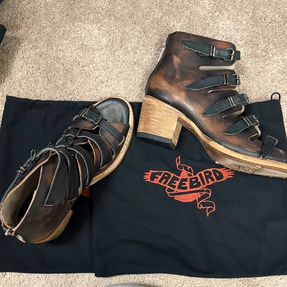 freebird | Shoes | Freebird Distressed Brown Heeled Boots | Poshmark